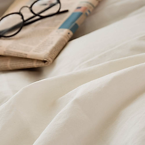 EMME White Cotton Duvet Cover Queen Size 3-Piece Set Soft Cotton Bedding Comforter Cover Full Size with 2 Pillow Shams Solid Color (White, Full/Queen)