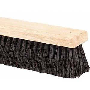 PRO SOURCE Tampico-Bristle Push Broom Head with Threaded Wood Block: 18" Wide