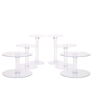 BalsaCircle 7 Tiers Clear Round Crystal Acrylic Cupcake Stand - Tiered Dessert Food Display Serving Tower Birthday Party Wedding