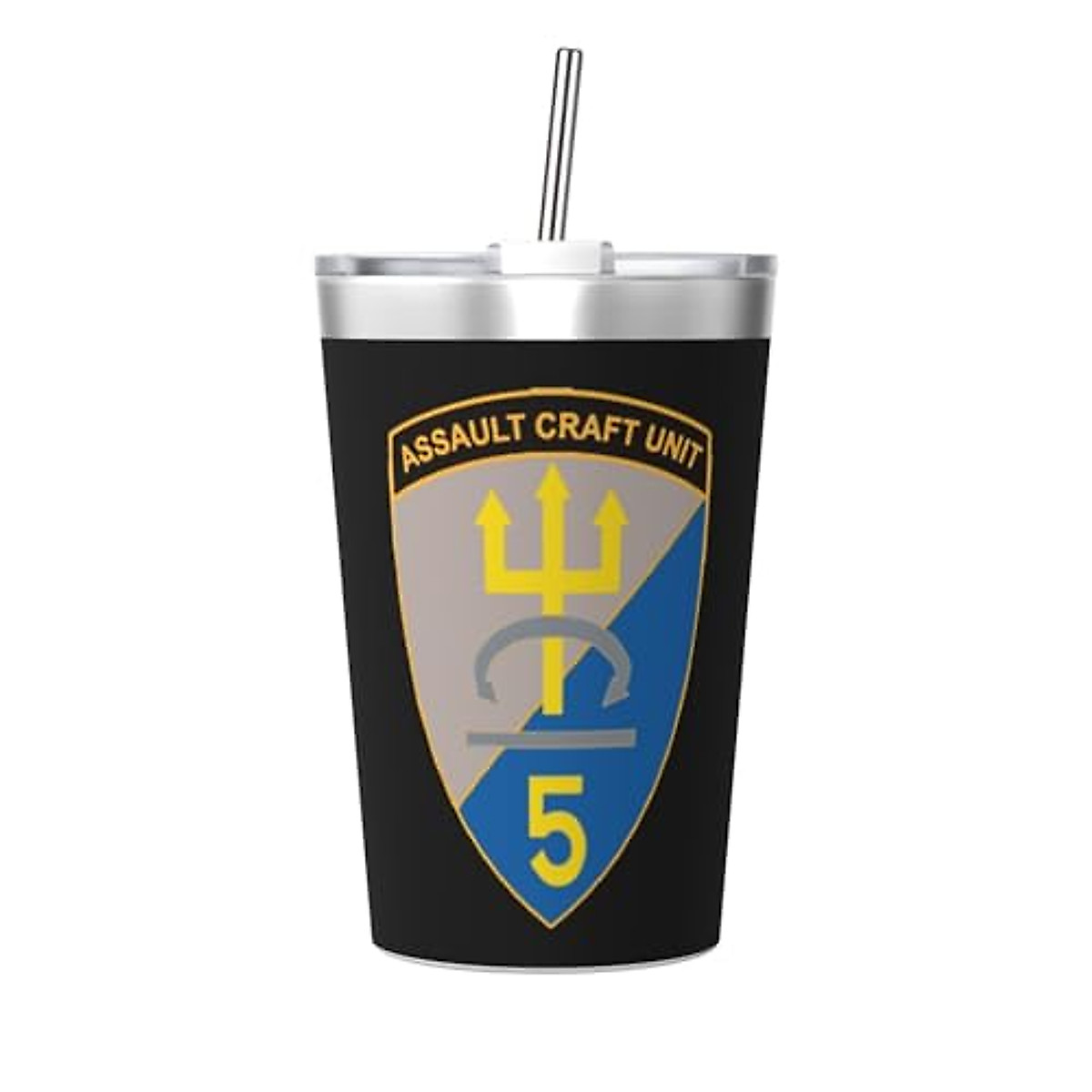 Acu-5 Assault Craft Unit Five Insulated Stainless Steel Tumbler 12 Oz Thermos Come With Straw Leak-Proof Travel Mug Cup
