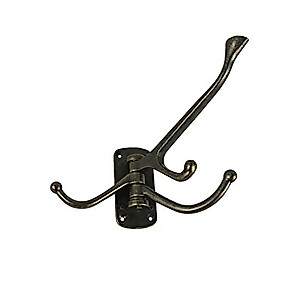 3GO 30GO 2-Pack Rustic Swivel Hooks, Wall-Mounted Multifunctional Coat and Robe Hooks with Screws, Antique Decorative Hangers for Home Decor, Foldable Design