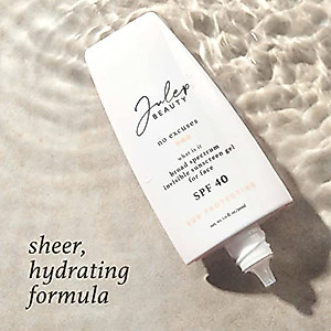 Julep No Excuses SPF 40 Clear Facial Sunscreen Broad-Spectrum - Glow Face Moisturizer With Antioxidants - Non-Greasy Formula - Safe for Sensitive and Acne Prone Skin - 1 Fl Oz