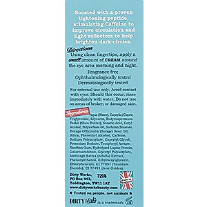 Dirty Works Stop Puffy Eyes Perfecting Eye Cream - Boosted with a Proven Eye Tightening Peptide, Stimulating Caffeine to Improve Circulation and Light Reflectors to Help Brighten Dark Circles