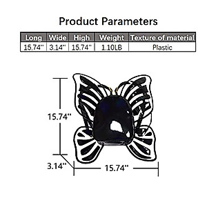 SHIAO Women's Laser Holographic Backpack Butterfly Angel Wings Casual Daypack Shoulder bag for Girls (Black)