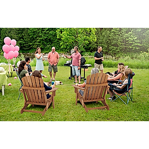 Oversize Wooden Folding Adirondack Chair, Half Pre-Assembled Wood Lounge Chair for Outdoor Patio Garden Lawn Backyard Deck Pool Beach Firepit