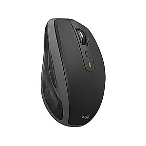 Logitech MX Anywhere 2S Wireless Mouse Use On Any Surface, Hyper-Fast Scrolling, Rechargeable, Control Up to 3 Apple Mac and Windows Computers and Laptops (Bluetooth or USB), Graphite