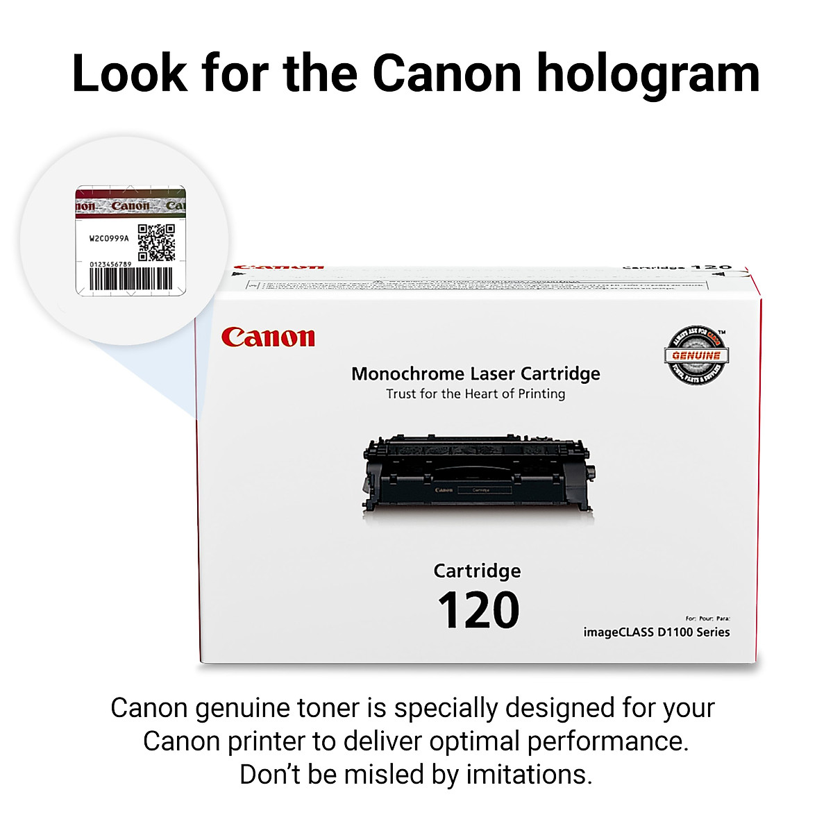 Canon Genuine Toner Cartridge 120 Black (2617B001), 1 Pack for Canon imageCLASS D1120, D1150, D1170, D1180, D1320, D1350, D1370, D1520, D1550 Laser Printer