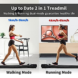 Gallelife Walking Pad, Under Desk Treadmill, 2 in 1 Walkstation Walking Pad Treadmill Portable Desk Treadmill Installation Free with Remote Control Walking and Jogging Machine for Home/Office