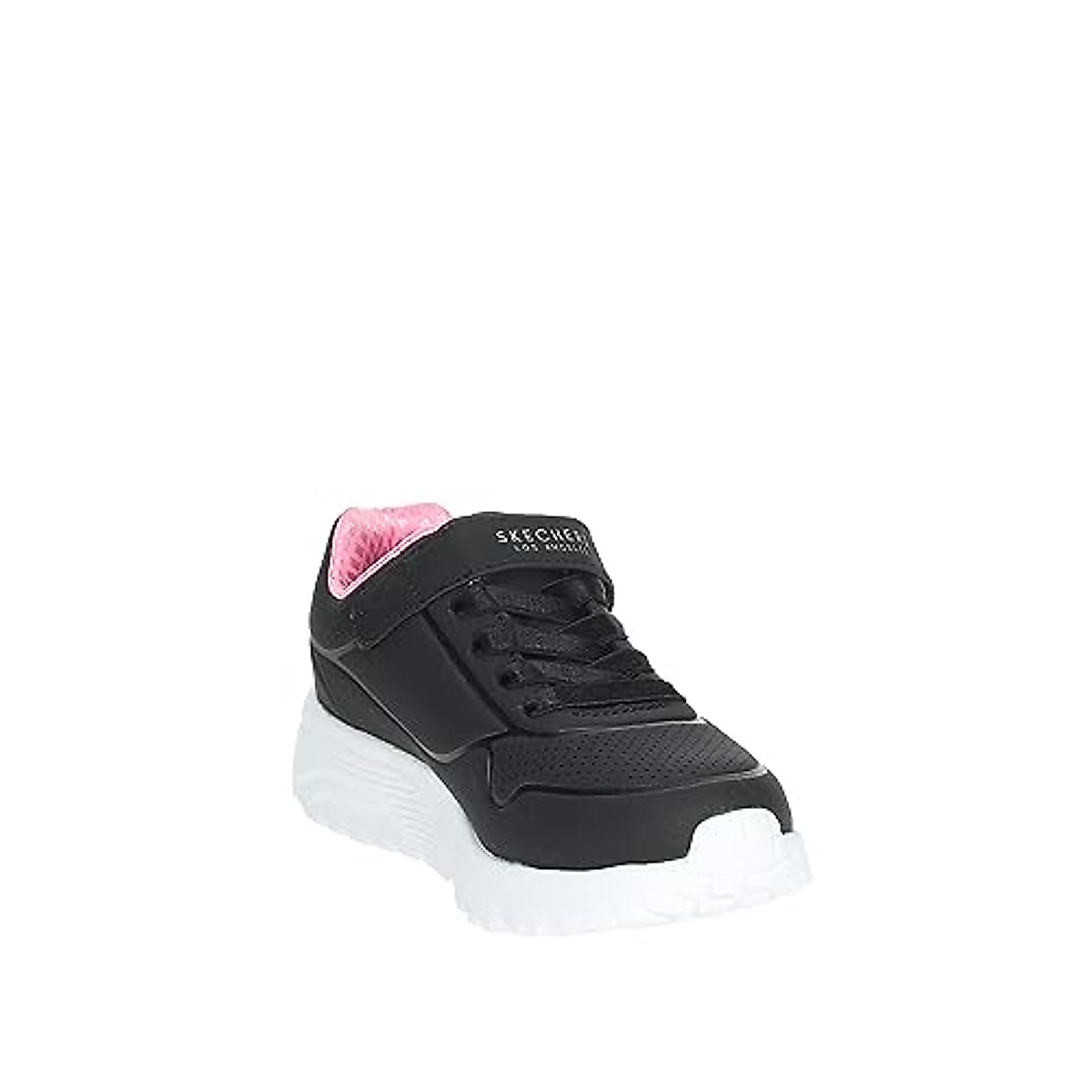 Skechers Kids Twinkle Toes Uno Lite Sneaker, Black/Rose Gold, 4