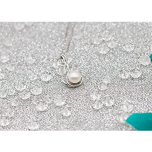 NONNYL Pearl Necklaces for Women Freshwater Cultured 8mm Pearls Pendant Jewelry Gifts - Gifts for Mom Wife Girlfriend Her on Anniversary Valentines Day Mothers Day Birthday Christmas Gifts