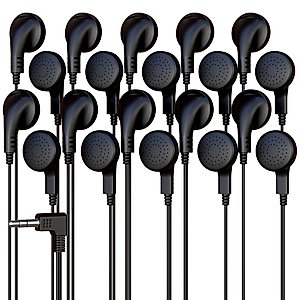 1000 Pack Bulk Headphones, Wired Earphones for Kids, Teens, Adults, Affordable In-Ear with 3.5mm Plug, Perfect for Schools, Classrooms, Libraries, Museums, Multipack for Wholesale, Black Color