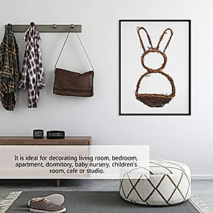 Amosfun Grapevine Wreath Rabbit Shape Basket Vine Branch Wreath Decorative Wooden Twig for Easter DIY Crafts Door House Holiday Party Decoration