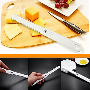 3 Pieces/Set Cheese Butter Slicer, Double Stainless Steel Wire Cheese Cutter Tool, Cheese Cutter Creates Thick and Thin Slices Fast, Cheese Knife Kitchen Cooking Baking Tools