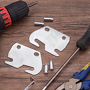 PAGOW 2Pcs #10 Hook Plates, Universal Bed Rail Hook Plates Frame Bracket Headboard Footboard with Pin Replacement Wooden Bed Parts or New Bed Constructions