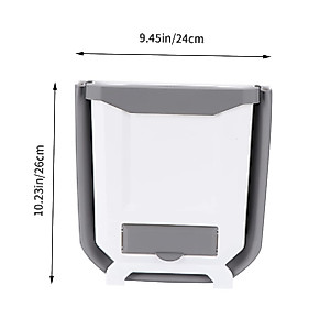PRETYZOOM 1pc Trash Can Folding Storage Bin Trash Basket Storage Tank Wall-Mounted White