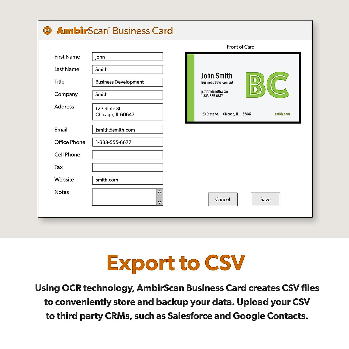 Ambir ImageScan Pro 667 Business Card Scanner with AmbirScan Business Card for Windows PC