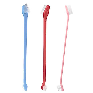 Double-Headed Dog Toothbrush Multi-Purpose Pet Toothbrush Household Pet Care Supplies for Pet Dog for Cat Pet Toothbrush Comfortable Toothbrush for Pets Easy Cleaning Tooths