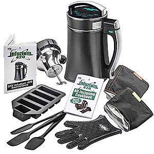 STX Infuzium 420 Butter-Oil-Tincture Infuser Maker Machine Complete Kit • 2 to 10 Sticks Butter • 2 Filters, 3 Silicone Spatulas, Silicone Glove & Butter Mold Plus our Infuzium 48 Page Cookbook