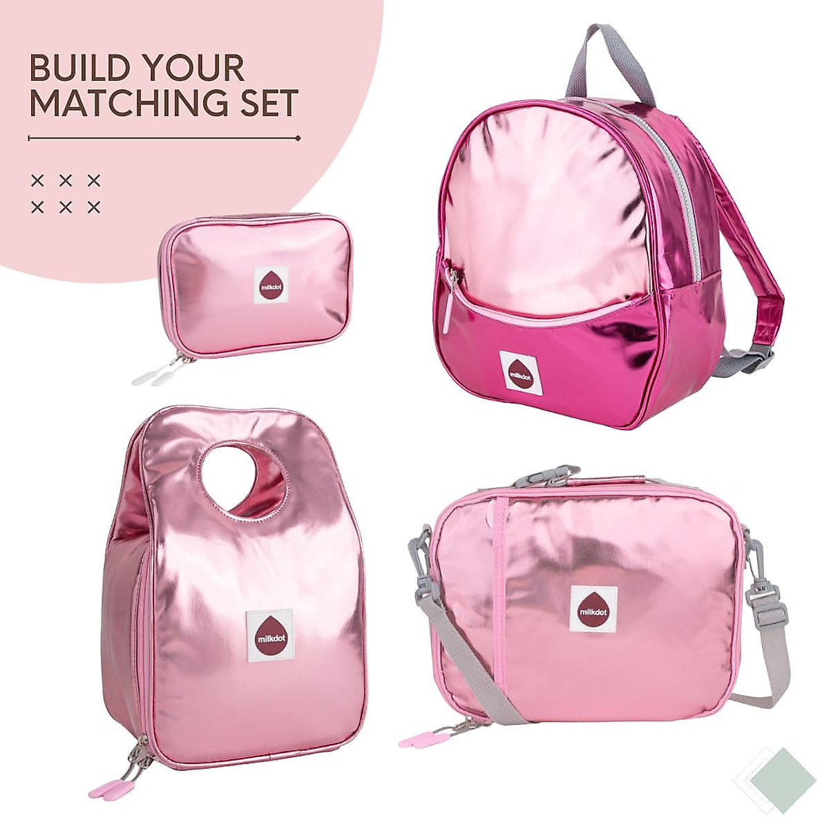 Milkdot Designer Mini Backpack, Vegan Leather, Perfect for Women, Men, Boys, Girls, Stylish for kids ages 3+ (Pink)