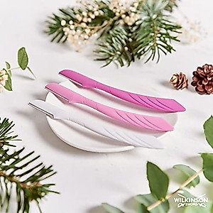 WILKINSON SWORD - Intuition Eyebrow Shaper | Facial Hair Remover and Trimmer | Exfoliating Dermaplaning Tool | 3 x Disposable Razors