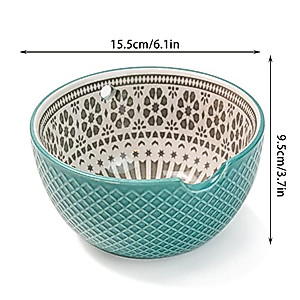 VAHIGCY Yarn Ball Holder Bowl | Round Ceramic Yarn Storage Bowl for Crocheting,Knitting Bowl Yarn Holder with Hole, Yarn Organizer Skein Bowl for Wool Balls Storage