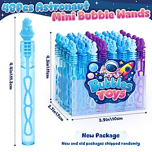 Winrayk 48Pcs Astronaut Mini Bubble Wand Bubbles Party Favors for Kids Bubbles Bulk Birthday Gift Valentine Christmas Wedding Goodie Bag Stuffer Classroom Prize Outdoor Toy Space Party Favors Supplies