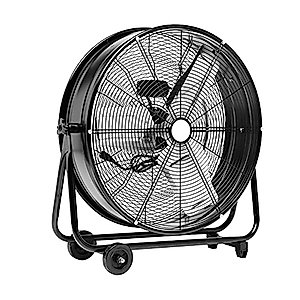 AmazonCommercial, Black 2-Speed Rotating 24-Inch Drum Fan