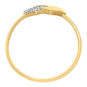 10k Two tone Gold Womens CZ Cubic Zirconia Simulated Diamond Double Love Hearts Ring Measures 7.5mm Long Jewelry for Women