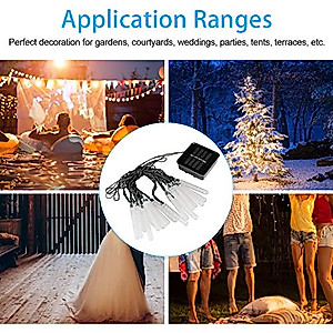 Pinsofy Outdoor Solar Lights String, Constant Light and Flashing Effect Solar String Lights Outdoor for Garden for Home Decoration for Wedding Party(Blue)