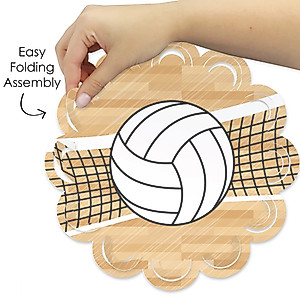 Big Dot of Happiness Bump, Set, Spike - Volleyball - Baby Shower or Birthday Party Round Table Decorations - Paper Chargers - Place Setting For 12