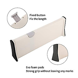 RealPlus 8 Pack of Plastic Drawer Dividers Organizer Separators Adjustable from 11-17 Inches for Bedroom,Closet,Baby Drawer,Dresser,Office,Kitchen Storage