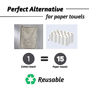 Folkulture Tea Towels or Kitchen Towels with Hanging Loop, 20x26 Inches Boho Dish Towels as, 100% Cotton Modern Dish Towels, Flour Sack Hand Towel for Farmhouse Décor, Set of 3, Tarot