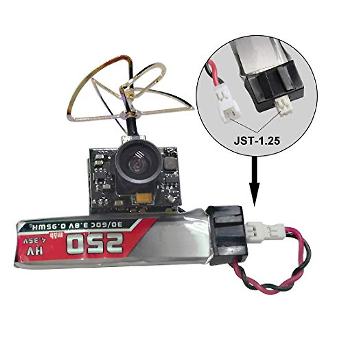 AKK Micro FPV AIO Camera (600TVL) and 5.8G 0/25/50/200mW Switchable Transmitter with Clover Antenna for FPV RC Car FPV Racing Drone Quadcopter Micro RC Plane Whoop Blade Inductrix