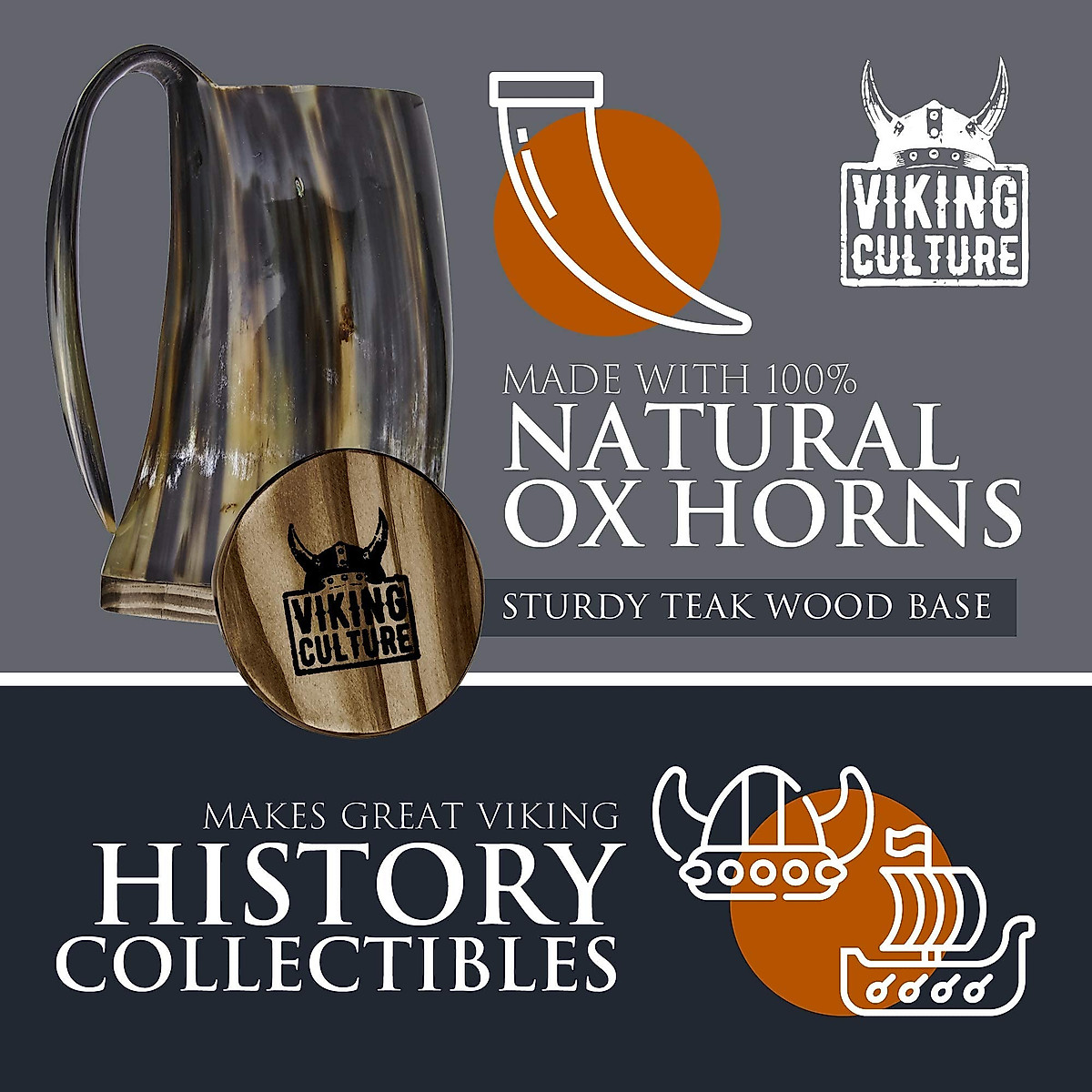 Viking Culture Ox Horn Mug, Shot Glass, and Bottle Opener (3 Pc Set) Authentic 16-oz. Ale, Mead, and Beer Tankard | Vintage Stein with Handle | Custom Intricate Design - Polished Finish | Wolf/Fenrir