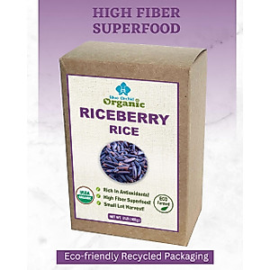 Organic Riceberry Rice - Purple Thai Black Jasmine Rice - Premium Freshness - Small Lot Harvest Direct from our Farm to your Table - 2 LB