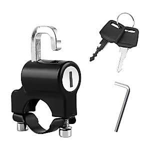 BELOMI Motorcycle Helmet Lock Anti-Theft, Universal Tamper-Proof Helmet Security Lock with 2 Keys & Wrench, Aluminum Alloy Safety Lock for Motorbike Scooter Street Bike, Handlebar Mount 22mm 7/8"