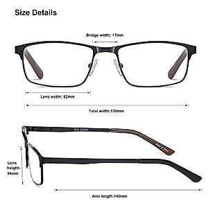 EYECEDAR 5-Pack Reading Glasses for Men Rectangular Metal Readers Eyeglasses Spring Hinges with Sun Readers Glasses Mens Readers 2.5