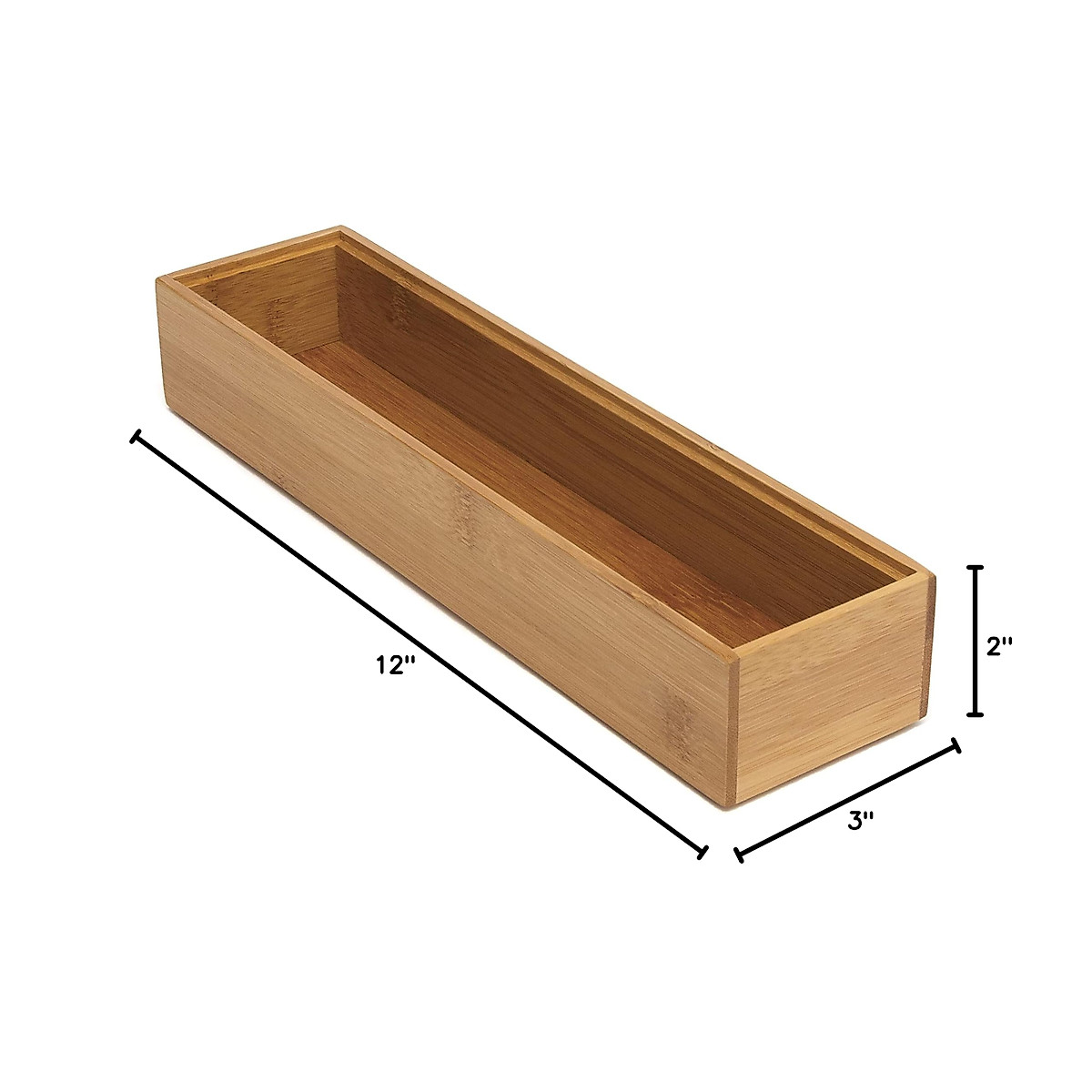 Lipper International 8182S Bamboo Wood Stacking Drawer Organizer Box, 3" x 12"
