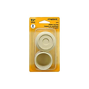 Shepherd Hardware 9225 1-1/2-Inch Inside Diameter Rubber Leg Tips, 2-Pack, Off-White -89225