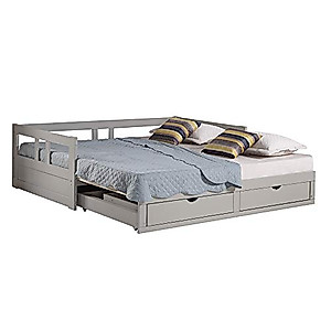 Alaterre Furniture Melody Extendable Bed Daybed, Dove Gray