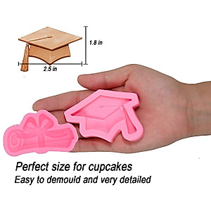 Graduation Mold Graduation Chocolate Candy Molds Graduation Cupcake Toppers Graduation Tassels Chocolate Candy Fondant Mold for Graduation Party Supplies