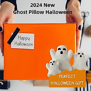 2024 New Ghost Pillow Halloween - Cute Ghost Shaped Plush Pillow, Halloween Ghost Decorative Throw Pillows, Soft Fluffy Plush Stuffed Halloween Ghost Pillow for Halloween Decor (#1-30cm/11.8in)