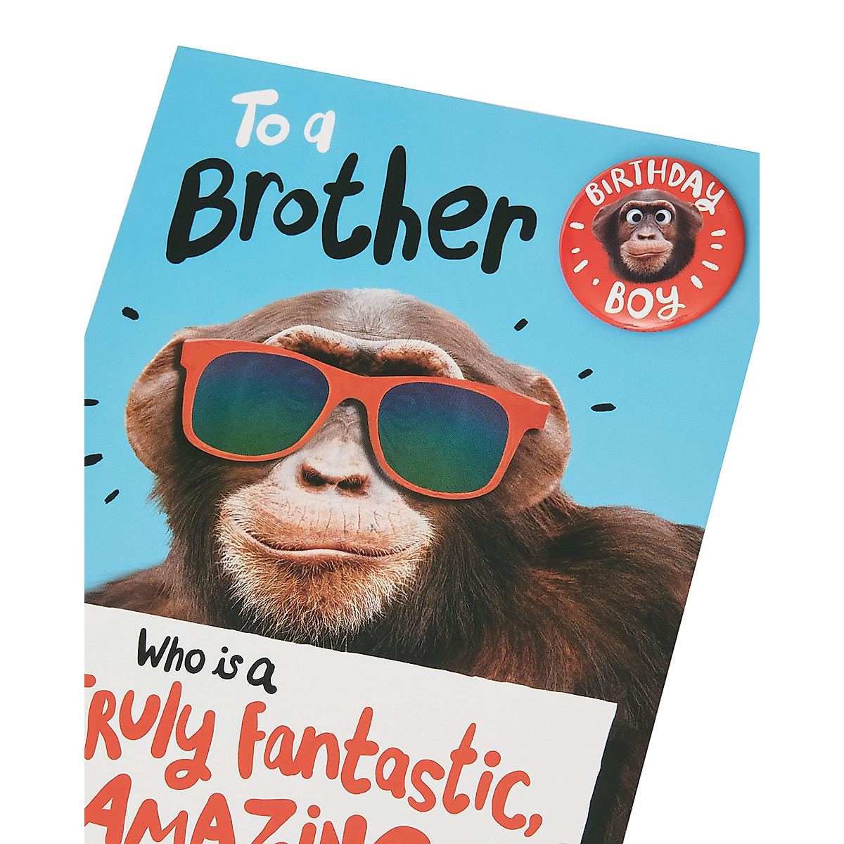 UK Greetings Birthday Card for Brother - Monkey Design, 137mm x 210mm
