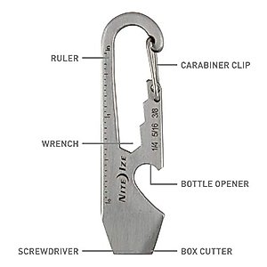 Nite Ize KMT-11-R3 Sized Easily attaches to an existing Chain or Strap DoohicKey Key Keychain Multi-Tool (1 Pack), One, Stainless