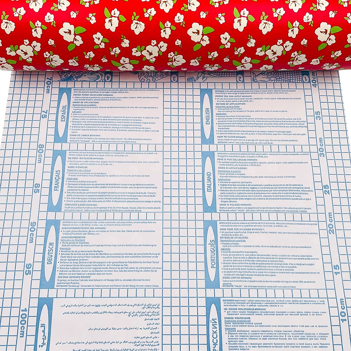 Yifely Vintage Red Shelving Paper Peel & Stick Floral Shelf Liner Countertop Drawer Sticker Redo Old Locker 17.7 Inch by 9.8 Feet