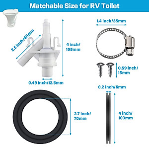 Dreyoo 385311641 Water Valve Kit, Plastic RV Camper Toilet Valve Parts Compatible with Sealand 300 310 311 320 and 321 Series RV Marine Toilet Flush Valve Replacement (1 Piece)