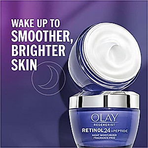 Olay Regenerist Retinol Moisturizer, Retinol 24 Night Face Cream with Niacinamide, Anti-Wrinkle Fragrance-Free 1.7 oz, Includes Olay Whip Travel Size for Dry Skin
