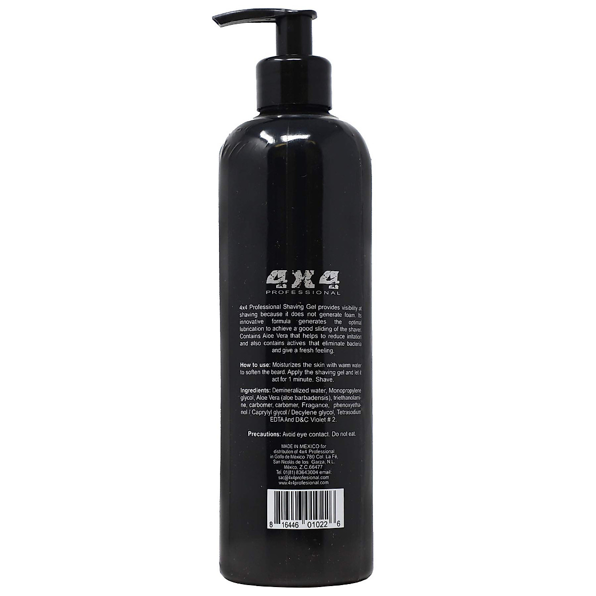 4X4 Professional Foamless Shaving Gel, Fresh Transparent Shaving-Gel for Ultimate Moisturizing, Cleansing, and Soothing Effect with Active Ingredients that help Eliminate Bacteria – 13 Oz Bottle