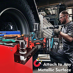 MUTUACTOR Super Power Tool Organizer,Non-slip 4 Drill Holder Magnetic Mount with 2 Layer Heavy Duty Metal Power Tool Storage Rack,Garage Tool Organizer Storage Screwdriver Plier Impact Drill Drivers