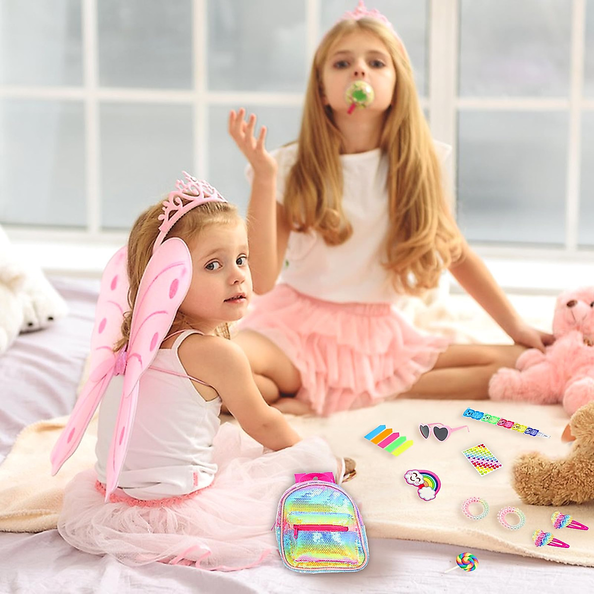 Unicorn Element 14 Pcs American 18 Inch Girl Doll Accessories School Supplies Set - Doll Backpack School Supplies Sunglasses and Other Stuff for My Our Life Generation Doll Accessories